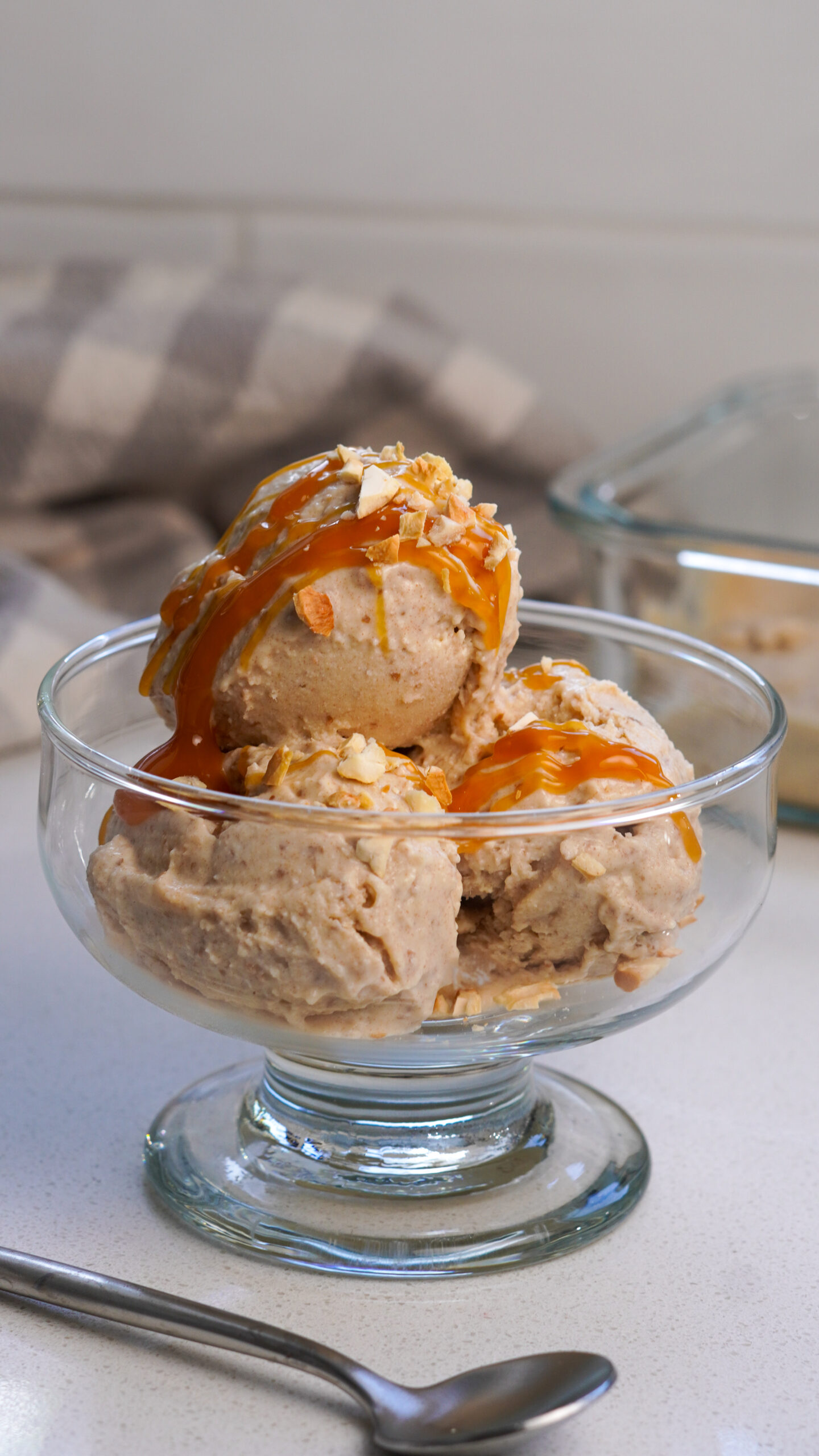 3-Ingredient Salted Caramel Cottage Cheese Ice Cream - healthyfloflo